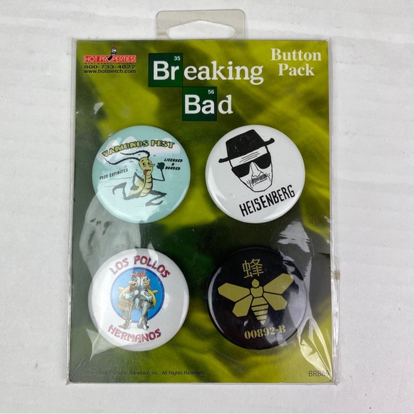 Hot Properties | Accessories | Breaking Bad Button Pack Of 4 Heisenberg ...